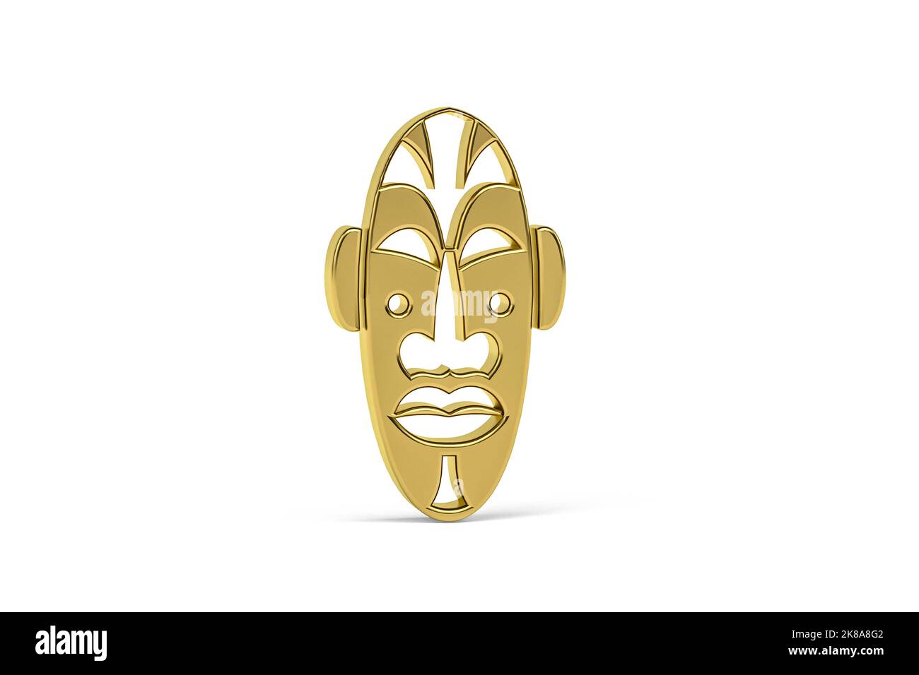 Golden 3d mask icon isolated on white background - 3d render Stock ...