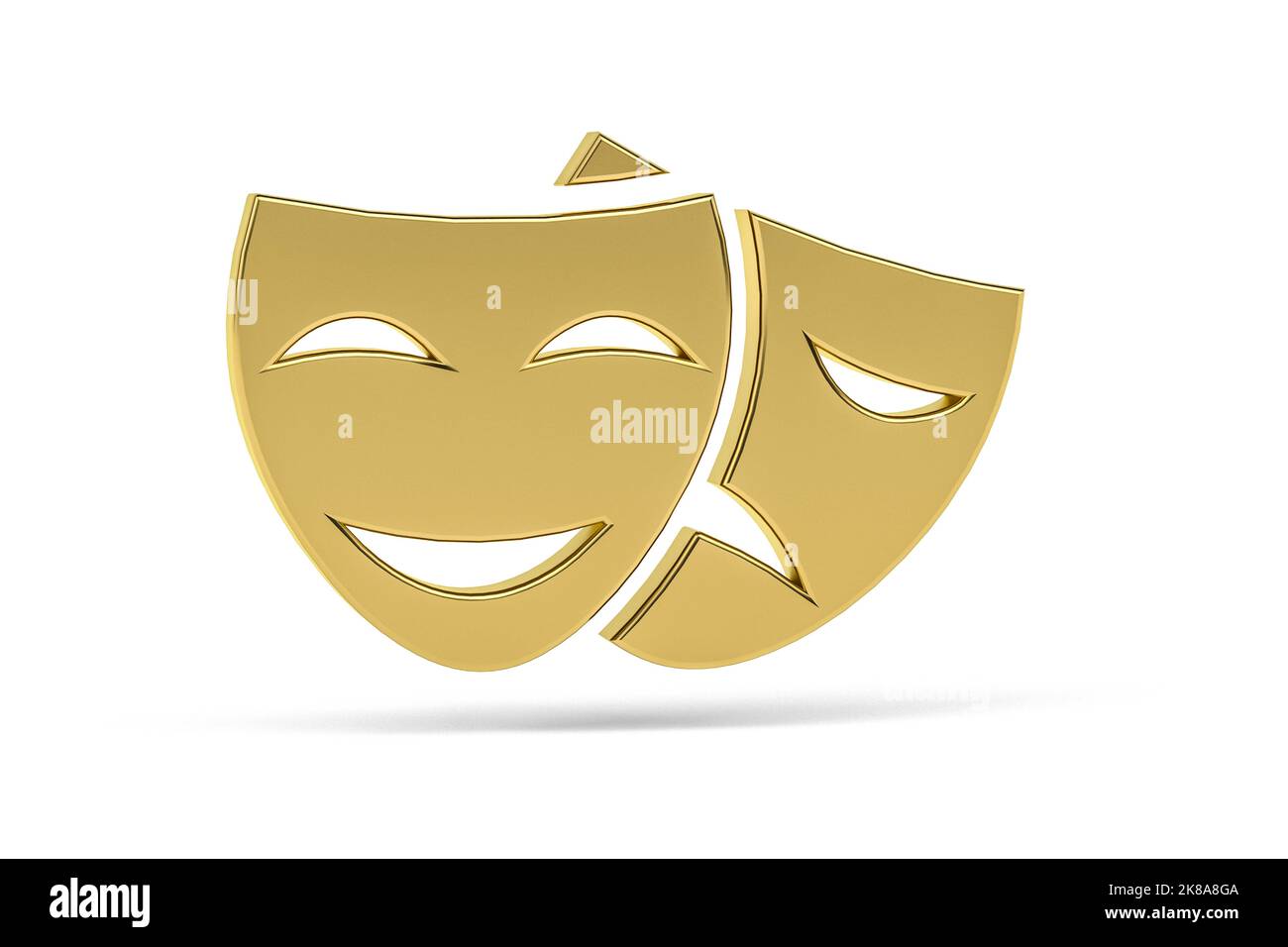 Golden 3d mask icon isolated on white background - 3d render Stock ...