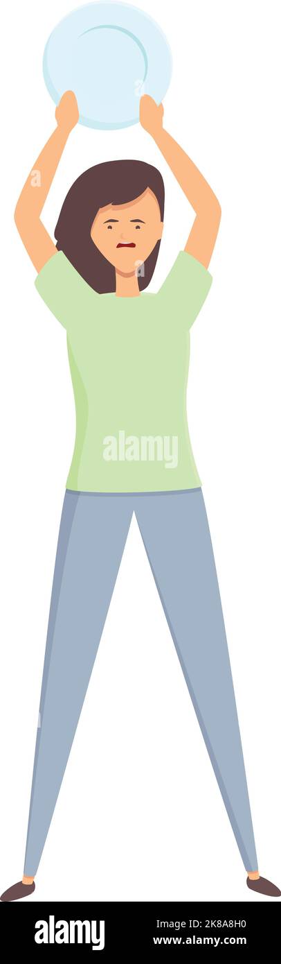 Stress reduction broken plates icon cartoon vector. Noise lifestyle ...