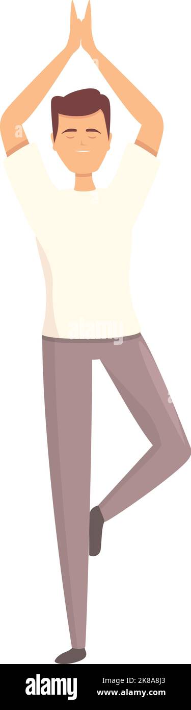 Yoga stress reduction icon cartoon vector. Meditate lifestyle. Desk spa ...