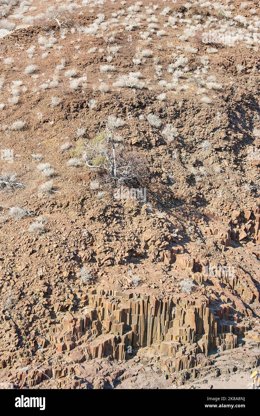 Organ pipes basalt rock formation in the arid Damaraland Namibia Stock ...