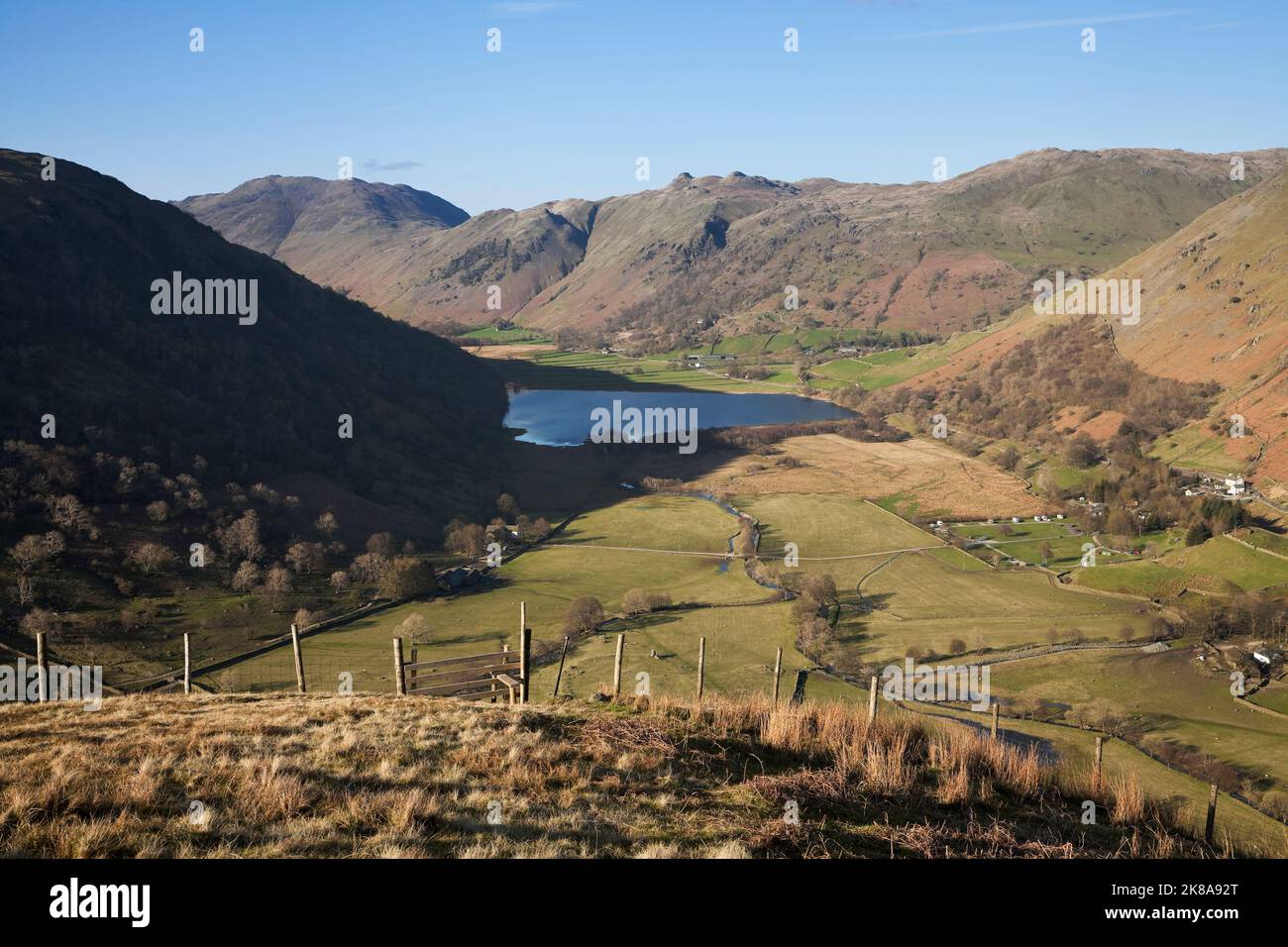 View of the Hartsop Valley from the climb up High Hartsop Dodd, in the ...