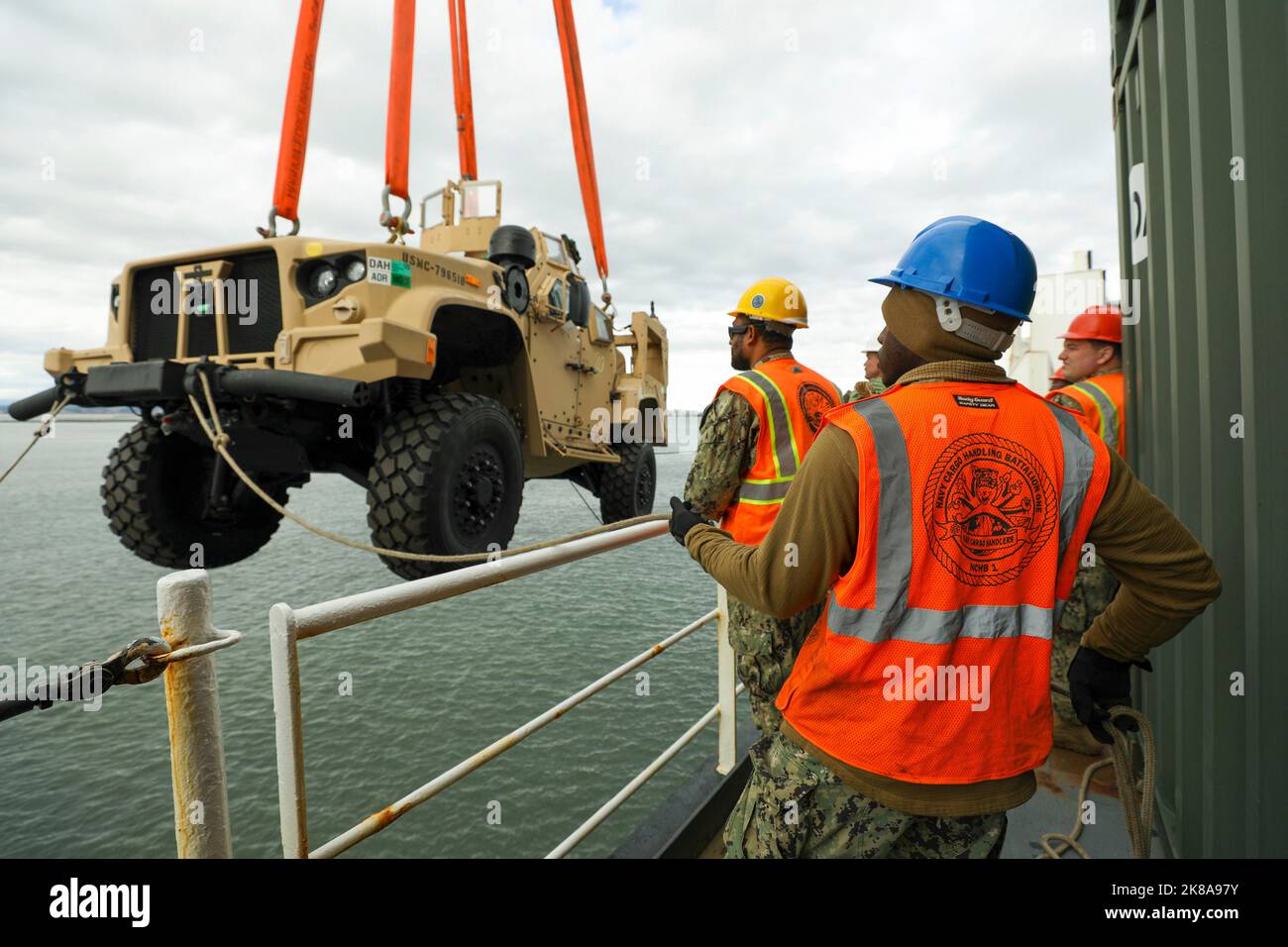 Kushiro Port, Hokkaido, Japan. 5th Oct, 2022. U.S. Navy Sailors with ...