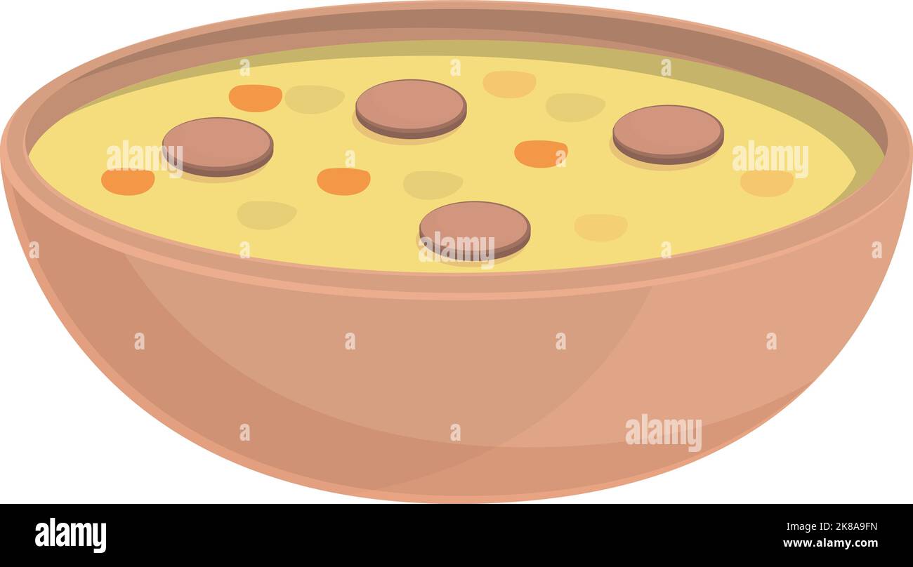 Sausage soup icon cartoon vector. Cuisine culture. Travel map Stock ...