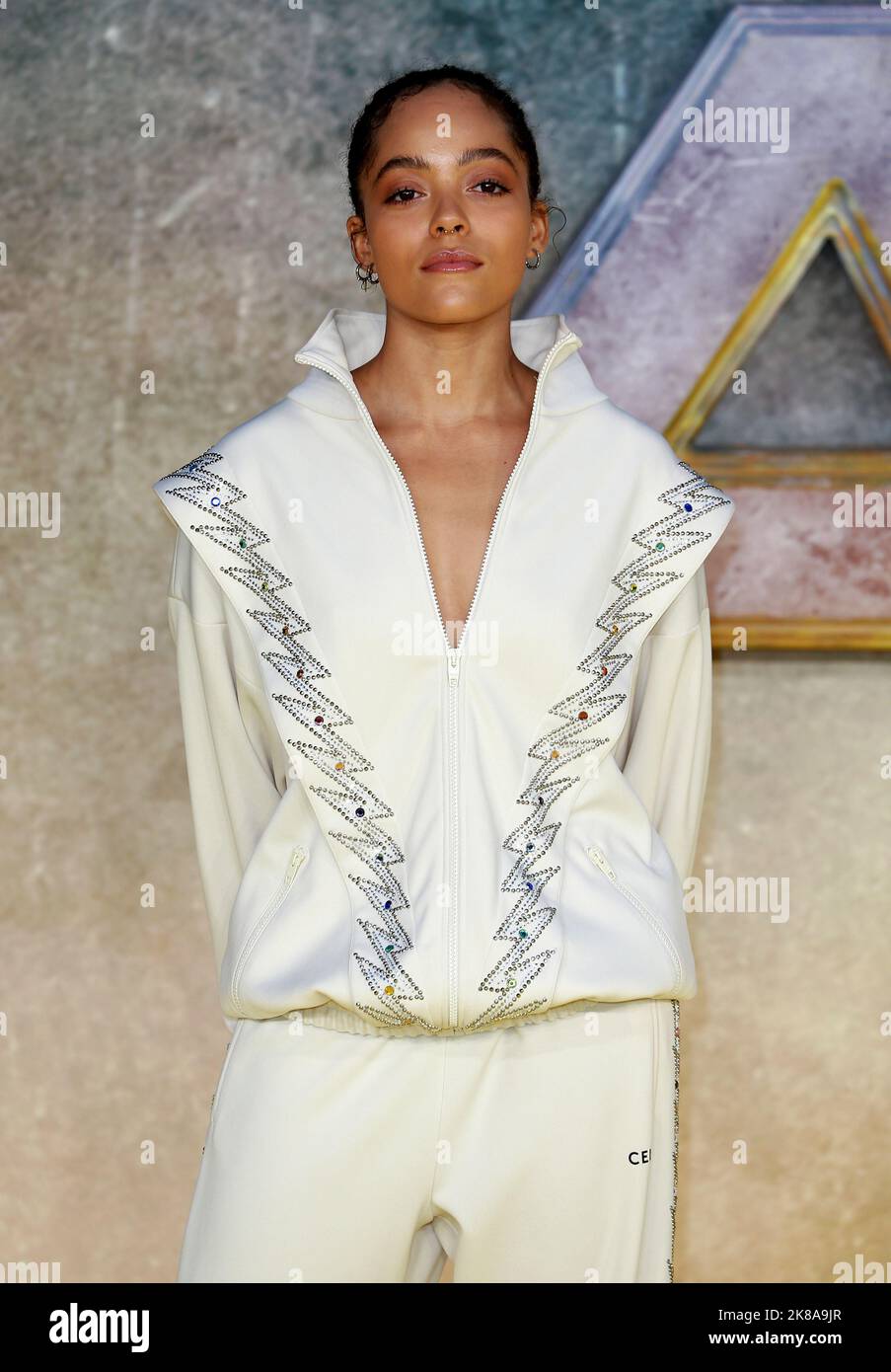 Quintessa Swindell attends the UK Premiere of "Black Adam" at Cineworld ...