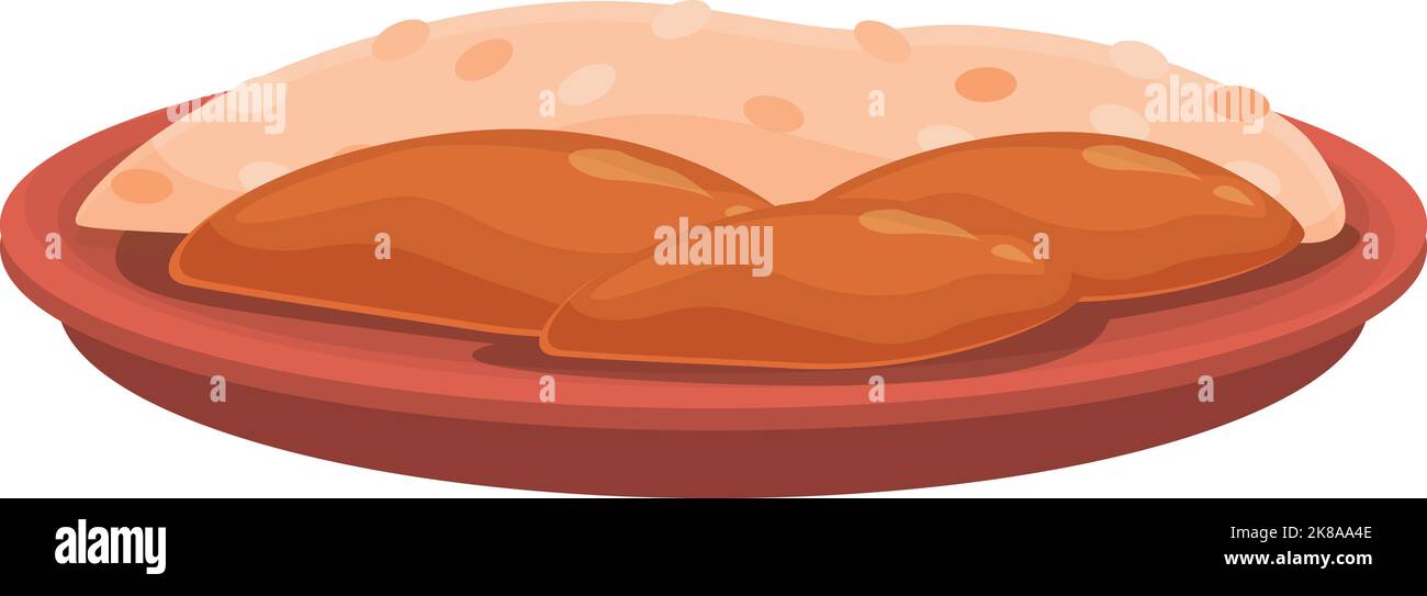 Caribbean food icon cartoon vector. Rice plate. Chicken couscous Stock ...