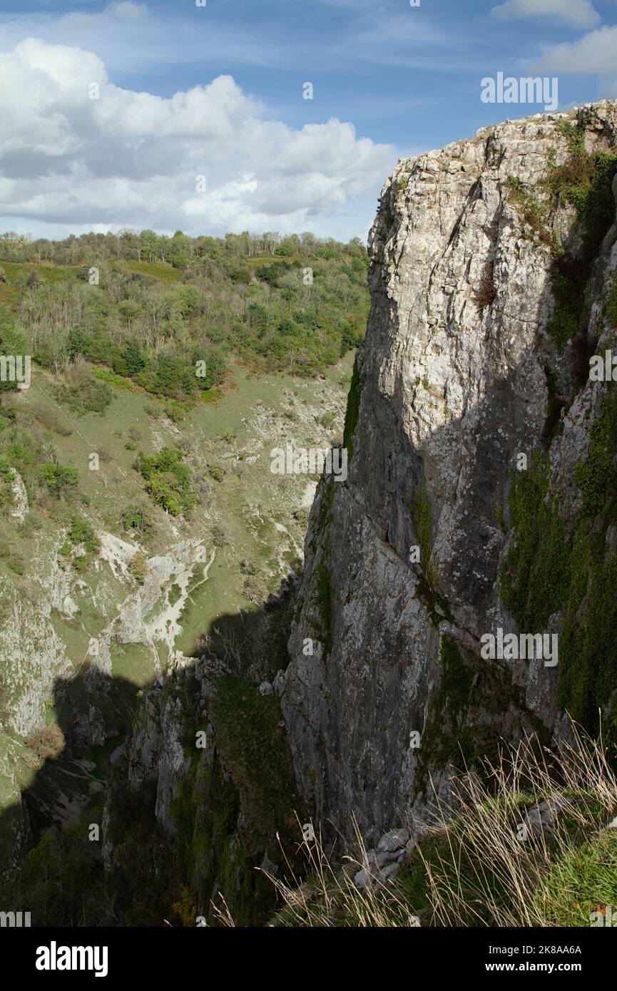 Carboniferous Limestone Rock With View Across Cheddar Gorge UK Stock ...