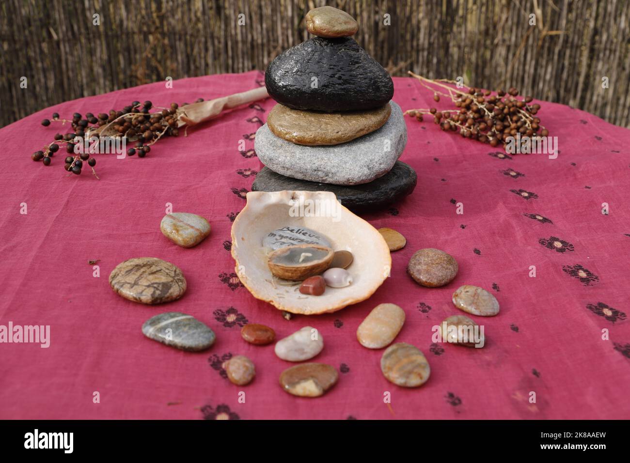 Little altar for inspiration, magical moments Stock Photo - Alamy