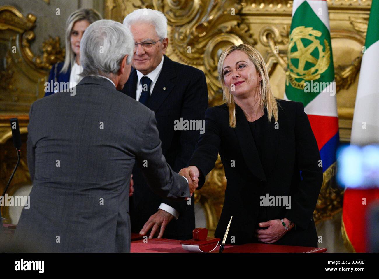 ROME, ITALY - OCTOBER 22: Giorgia Meloni during the swearing in of the ...
