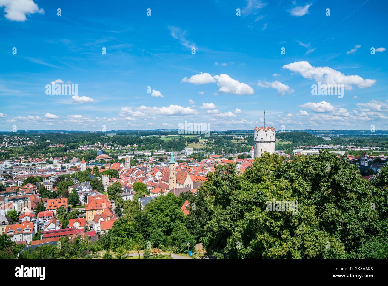 Germany, Panorama view ravensburg city skyline beautiful village in ...