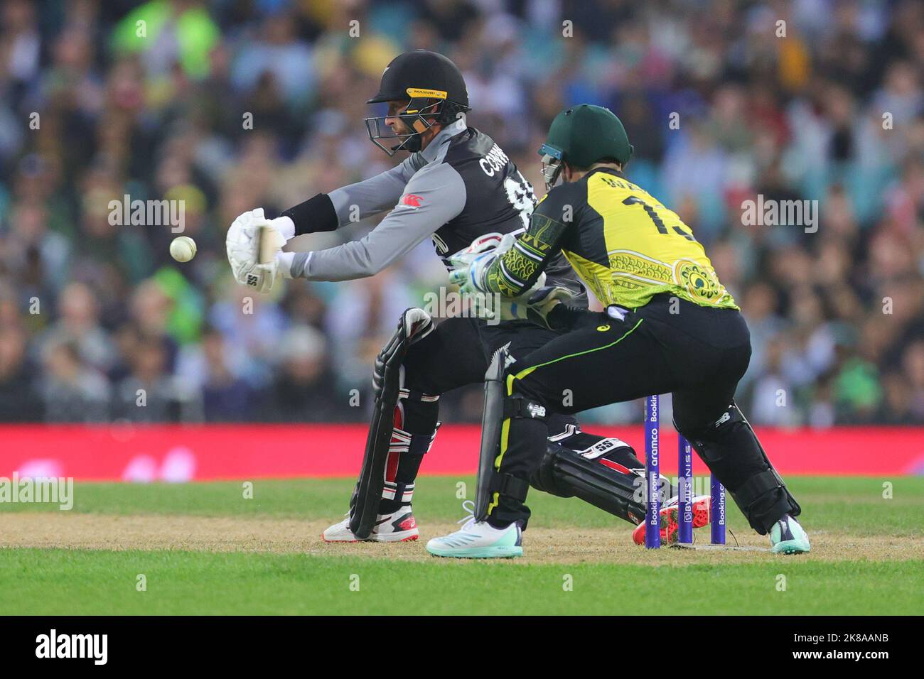 Sydney, Australia. 22nd Oct, 2022. Devon Conway of New Zealand plays a ...