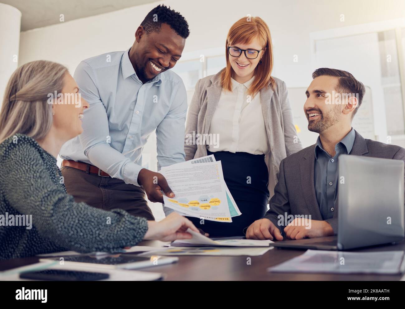 Business meeting, digital marketing team consulting and planning seo ...