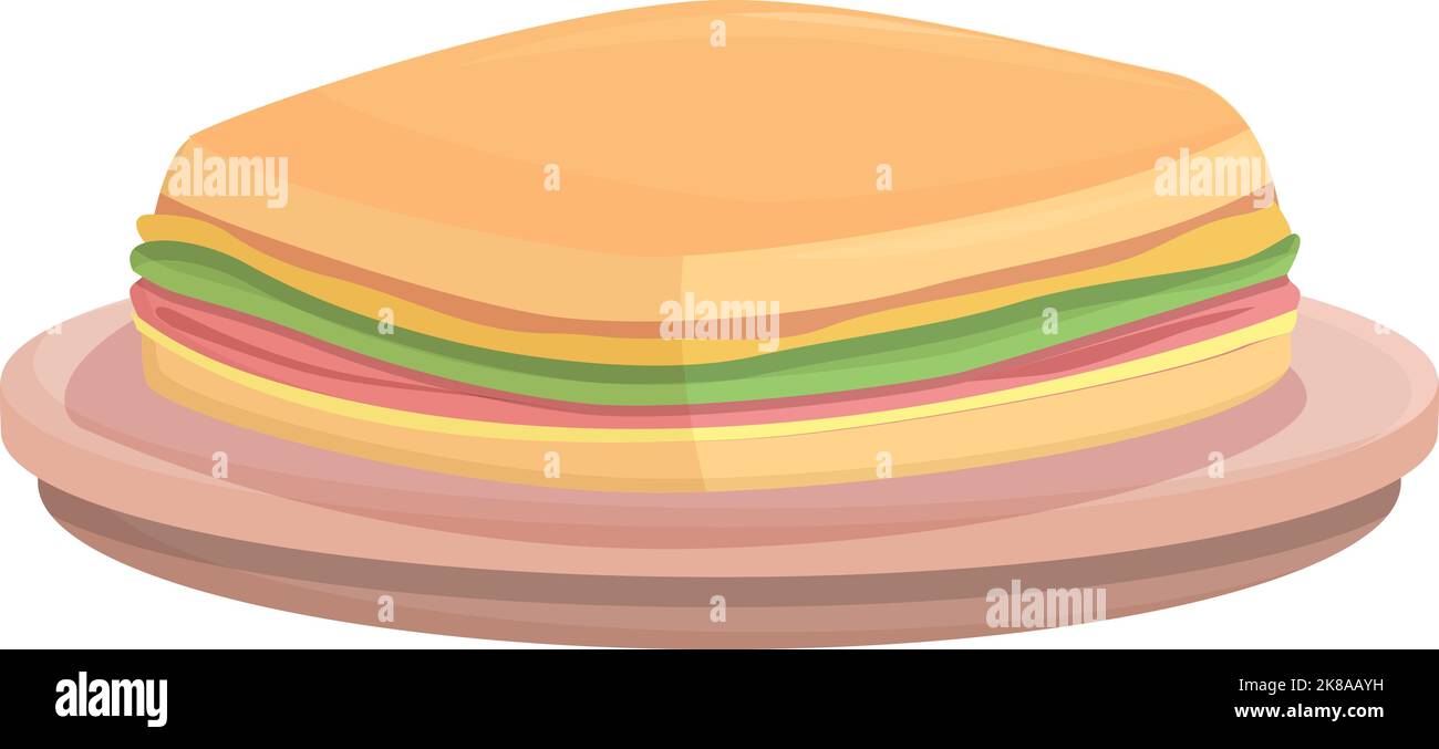 Caribbean sandwich icon cartoon vector. Food plate. Cuban dish Stock ...