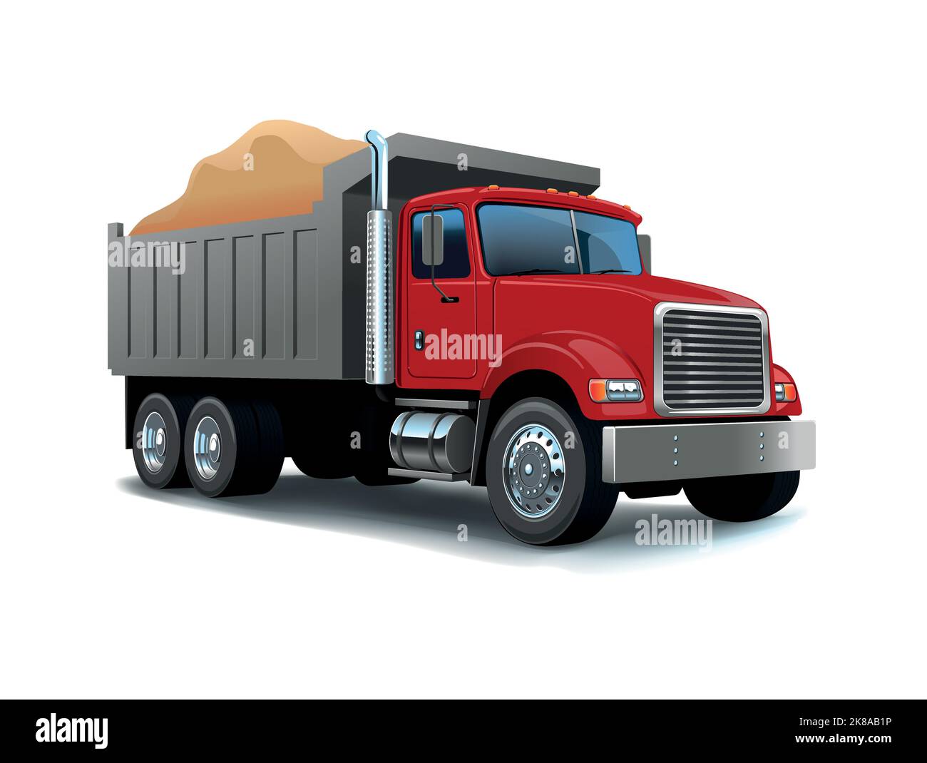 Vector Cartoon Dump Truck. Vector Cartoon Dump Truck. Tipper truck ...