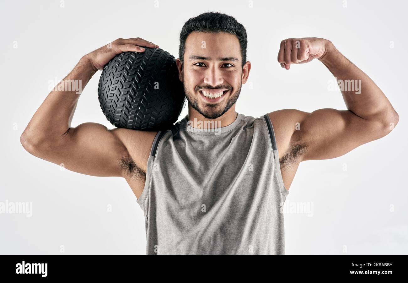 Sculpt your own masterpiece. Studio portrait of a muscular young man ...