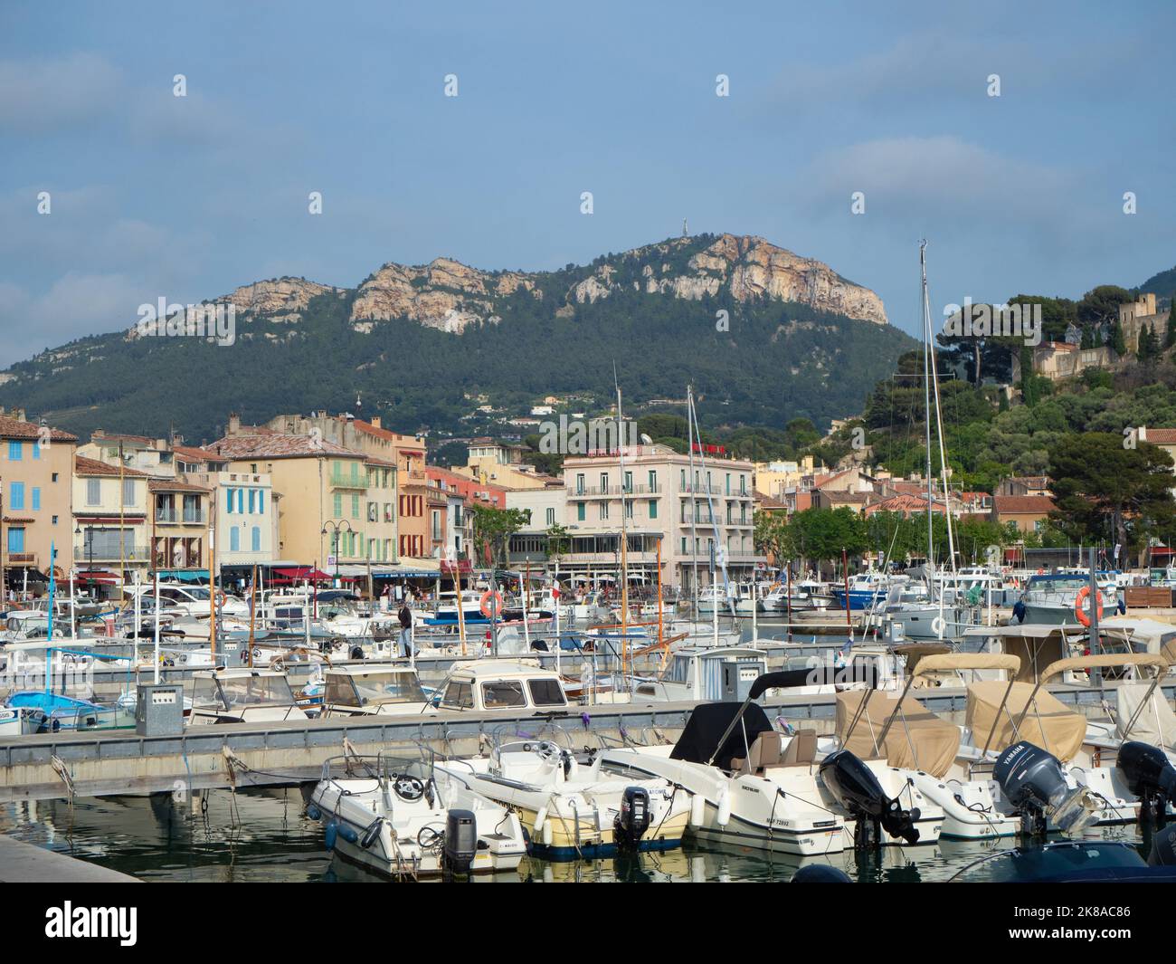 Cassis, France - May 18th 2022: Fishing harbour in front of the ...