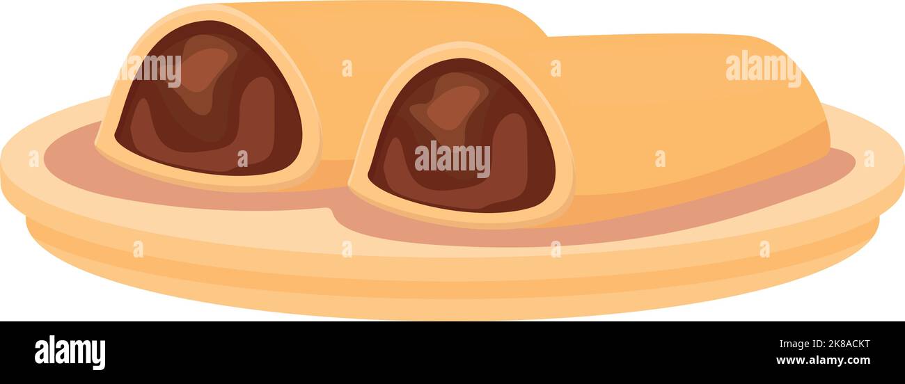 Chocolate roll icon cartoon vector. Cuisine food. Noodle menu Stock ...