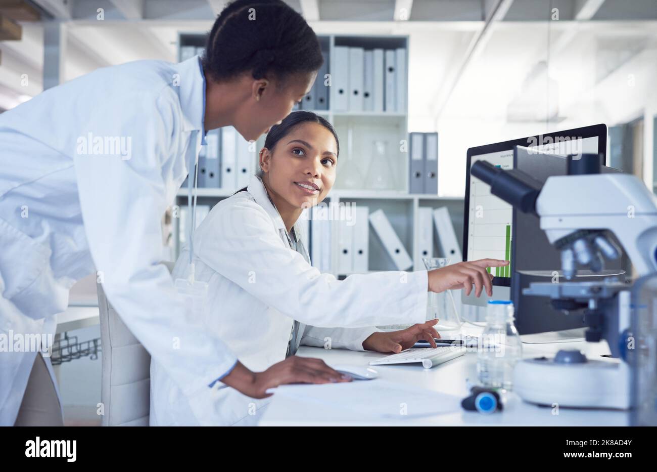 Theyre always one step ahead. two scientists working together in a ...