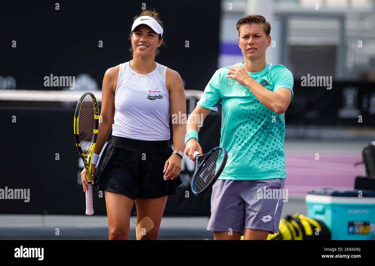 Desirae Krawczyk of the United States & Demi Schuurs of the Netherlands ...