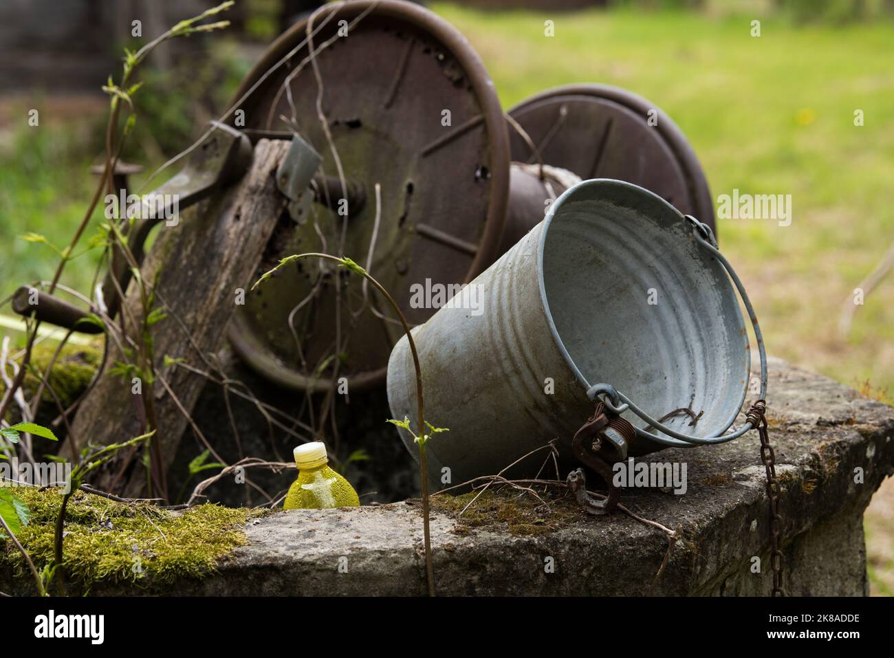 Croatia, May 01,2022: Well for drawing water located in the countryside ...