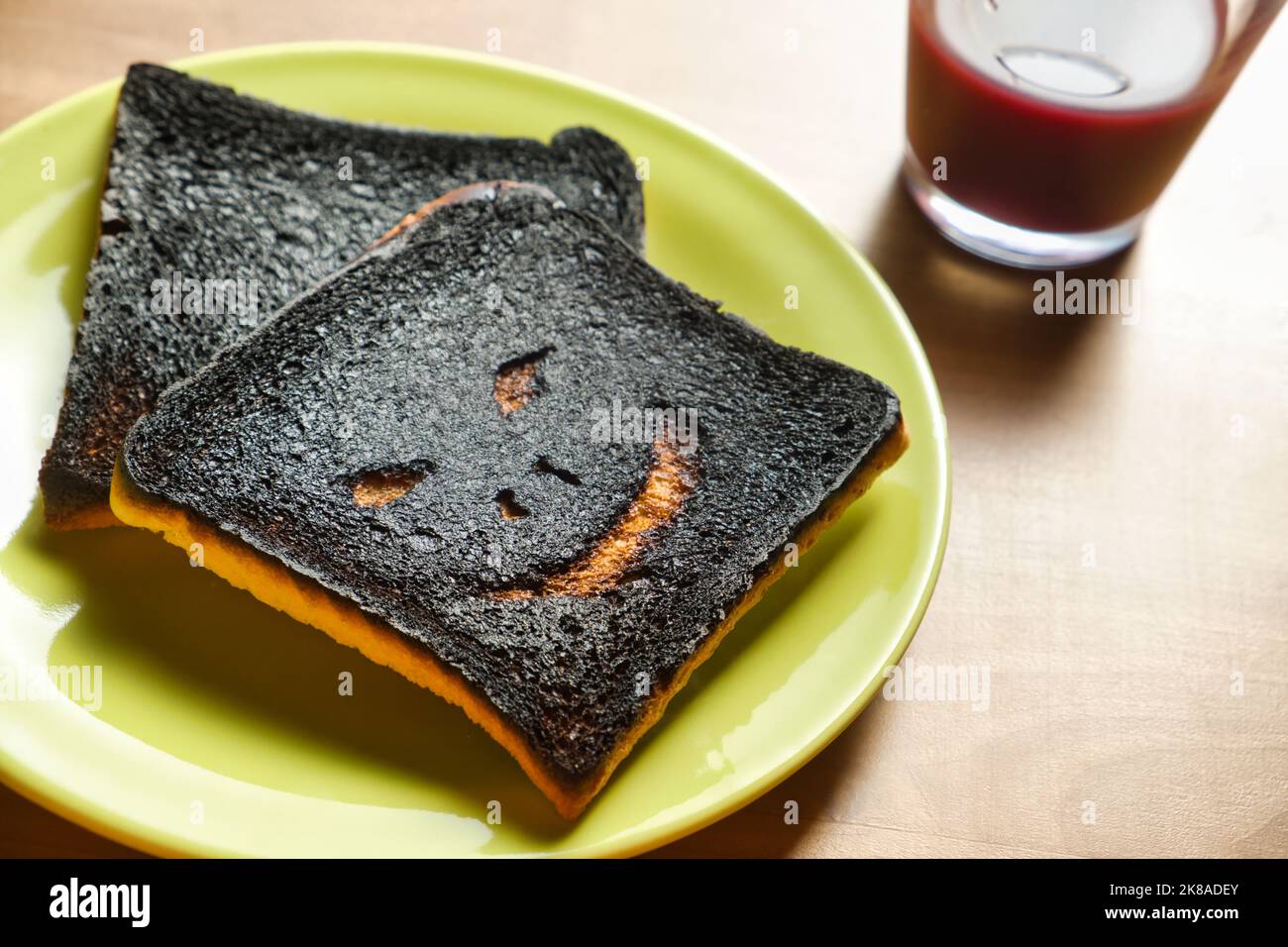 Fun charred toast for a terrible Halloween Stock Photo - Alamy