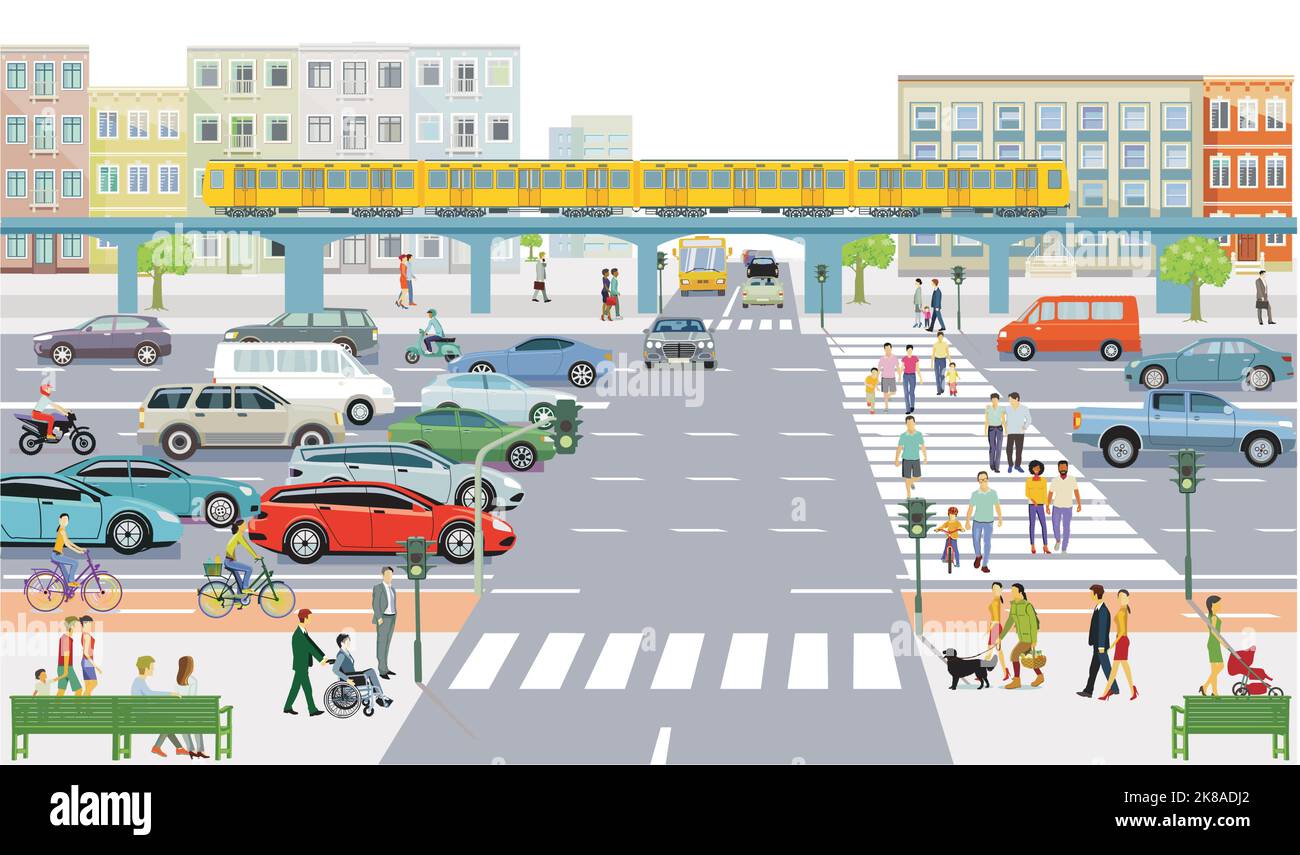 Road junction crossroads Stock Vector Images - Alamy