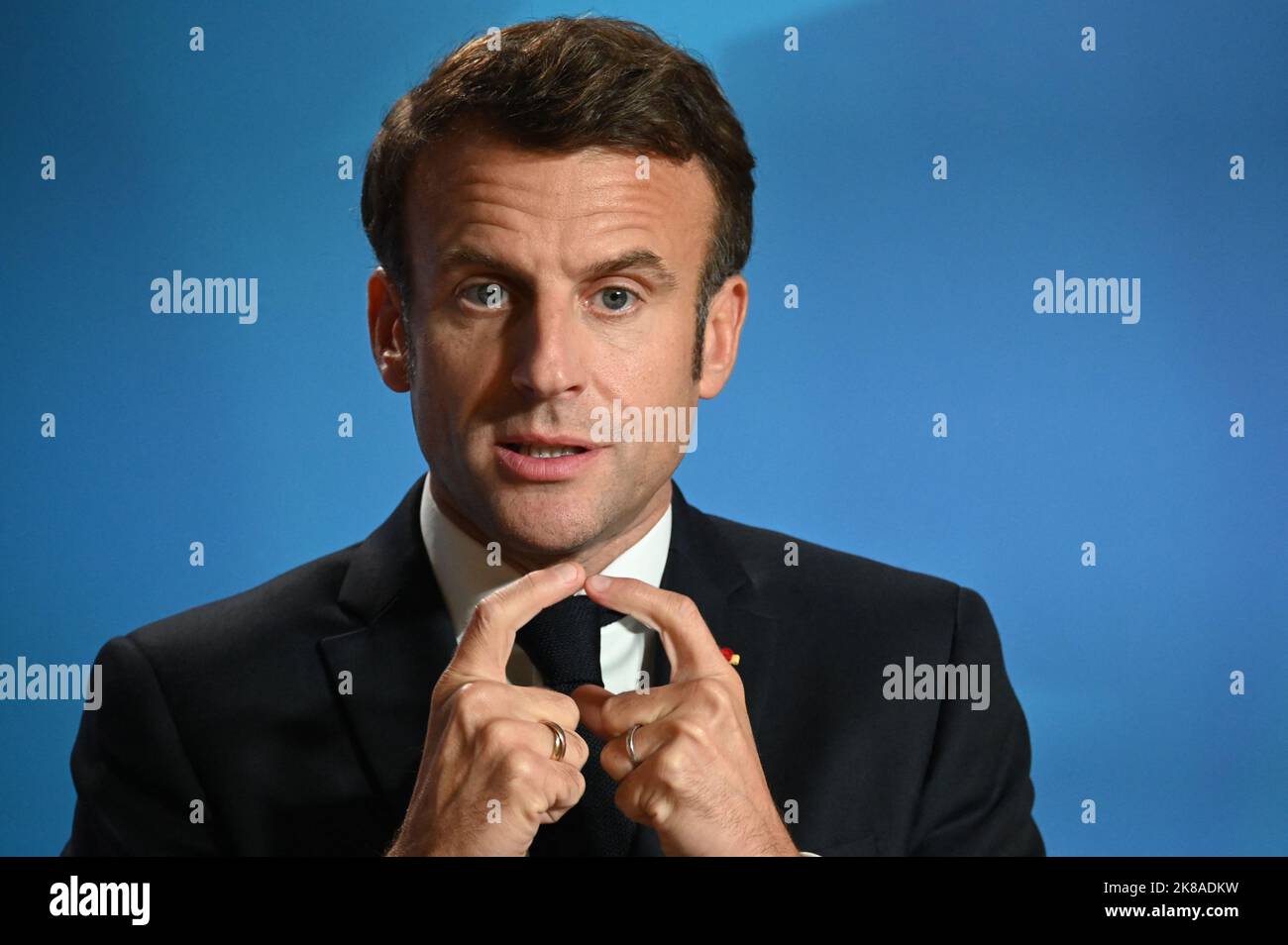 Press conference President of France Emmanuel Macron after the European ...