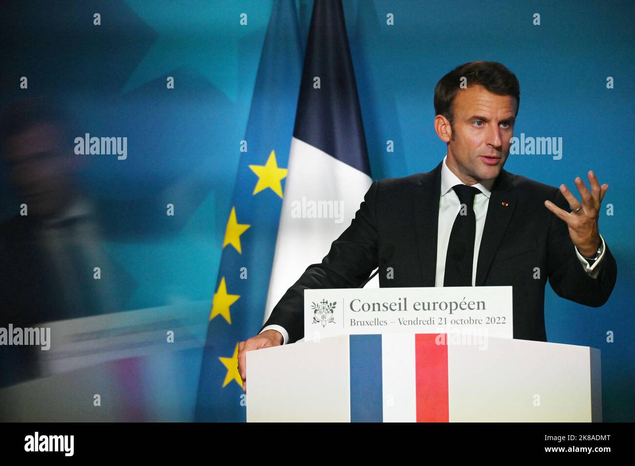Press conference President of France Emmanuel Macron after the European ...