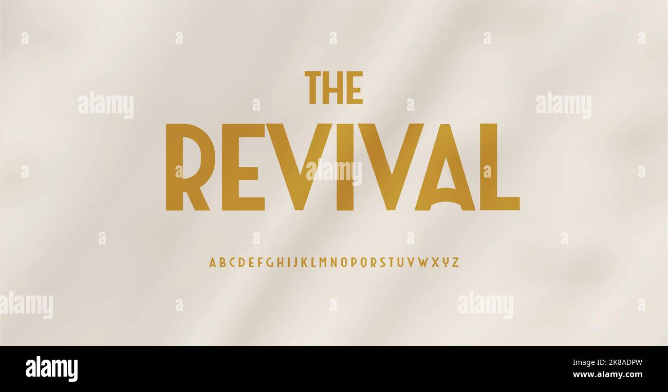 High monumental font, modern revival style alphabet, Bauhaus letters ...