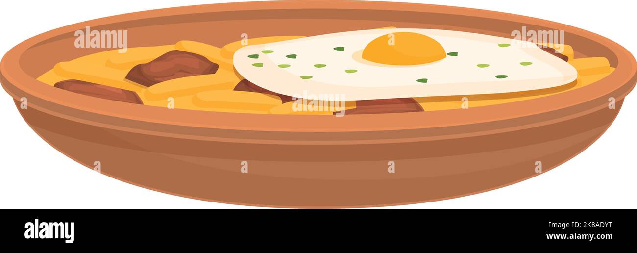 Breakfast egg icon cartoon vector. Austrian cuisine. Potato food Stock ...