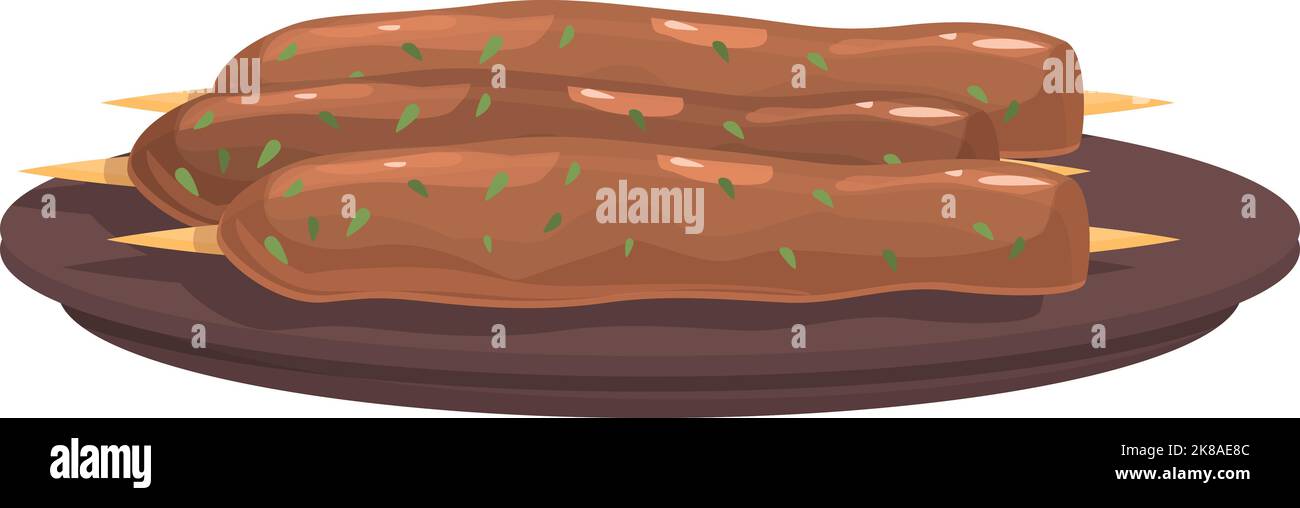 Azerbaijan meat stick icon cartoon vector. Chicken menu. Armenia ...