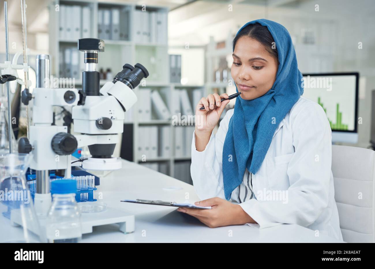 Where science goes, answers flow. a young scientist conducting research ...