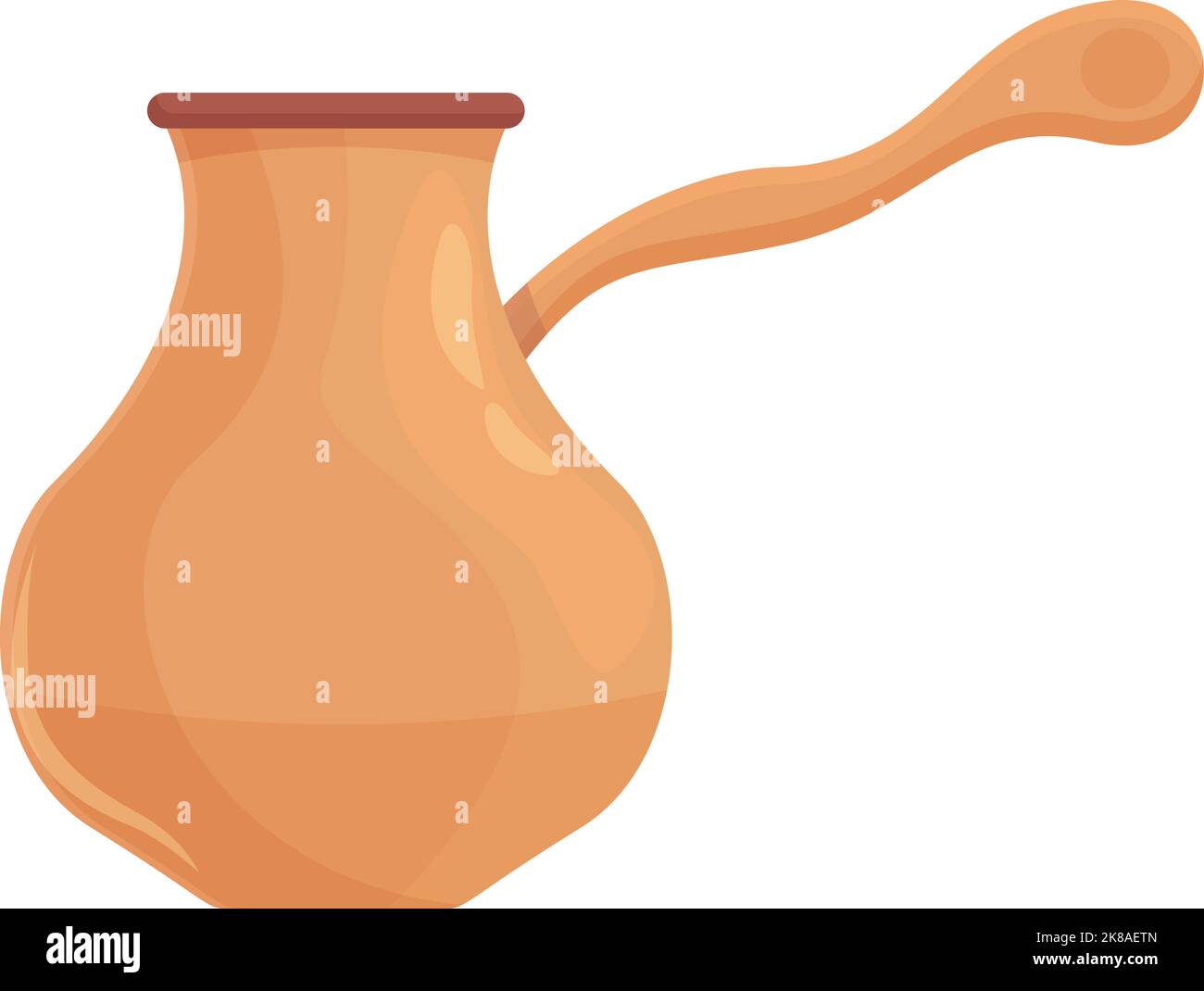 Traditional turkish coffee pot icon cartoon vector. Cezve cup. Cafe ...