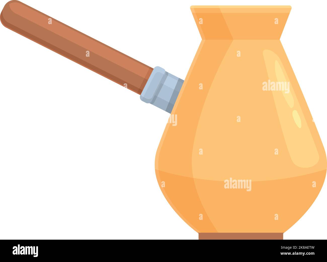 Coffee bean pot icon cartoon vector. Turkish cezve. Cafe cup Stock ...