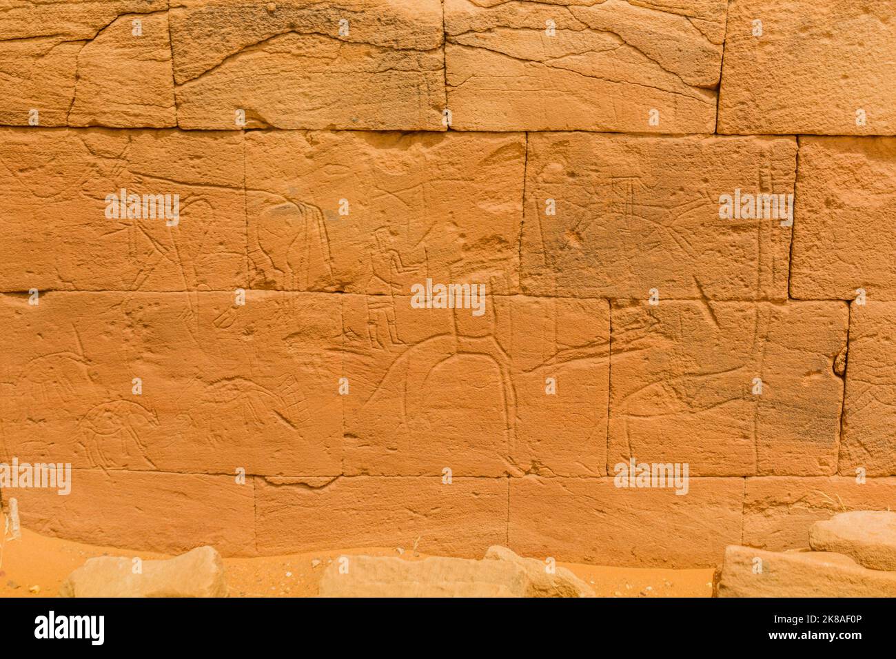 Ancient carvings in the walls of the Great Enclosure of Musawwarat es ...