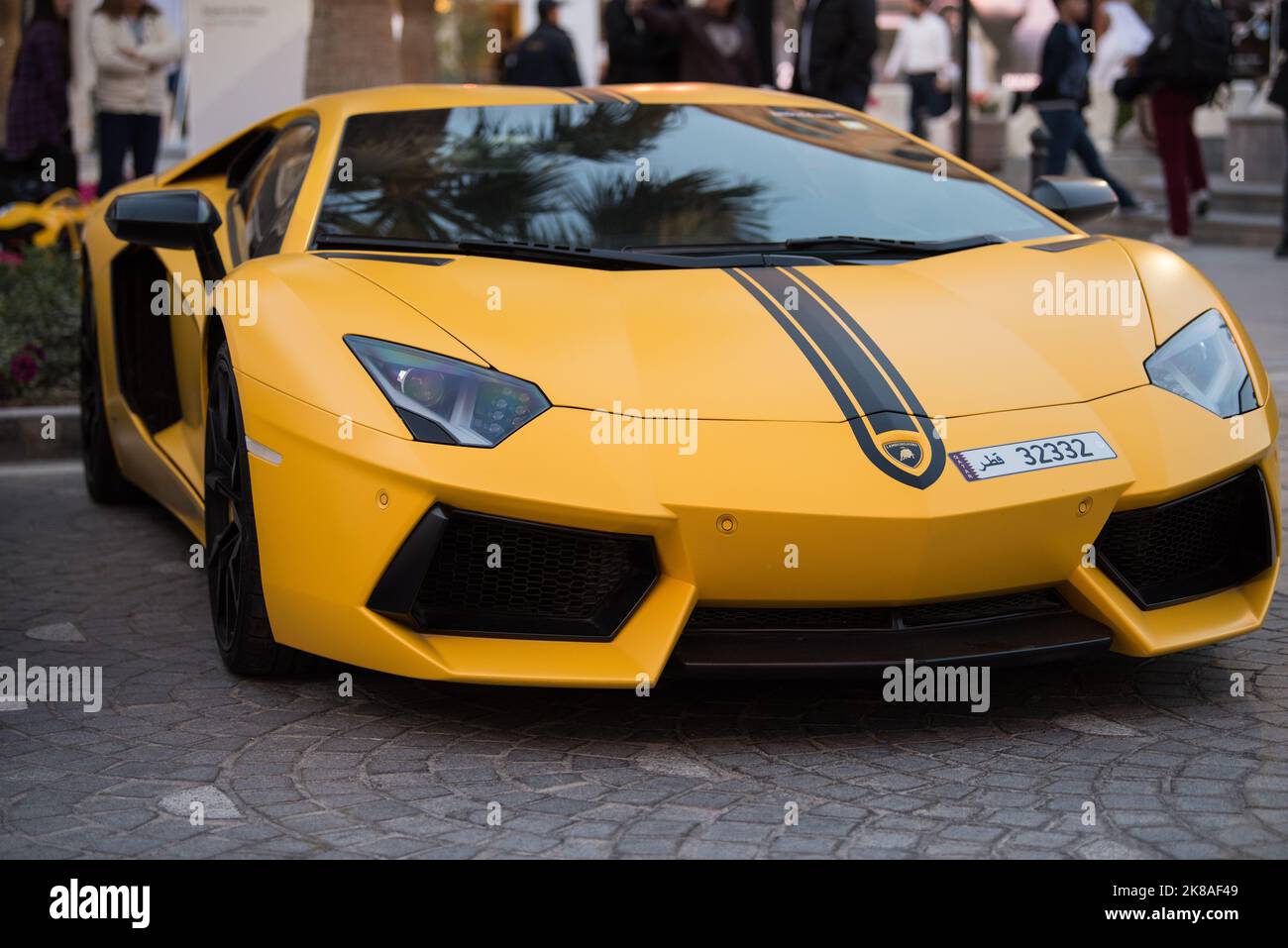 Doha ,Qatar-February 01,2020 : Exhibition of luxury supercars organized ...