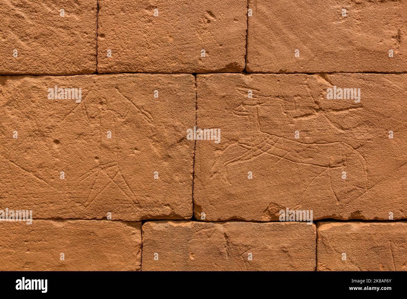 Ancient carvings in the walls of the Great Enclosure of Musawwarat es ...