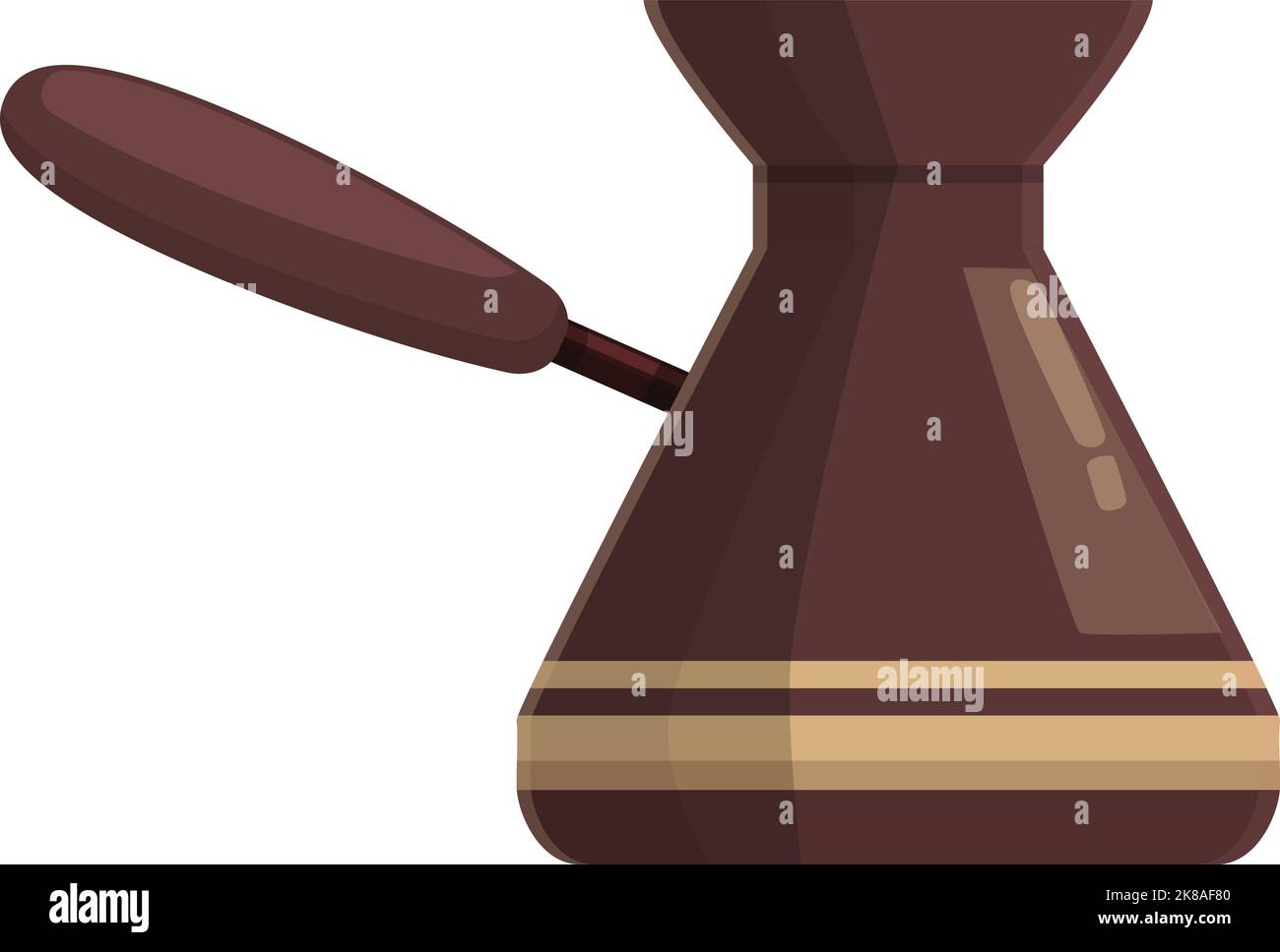 Brown turkish coffee pot icon cartoon vector. Cezve cup. Arabic bean ...