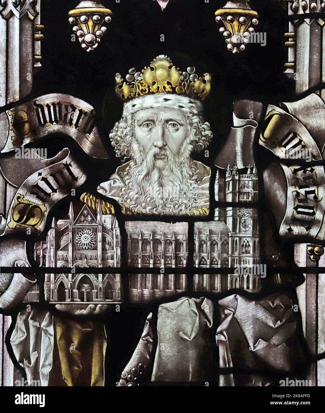 Stained glass window by Percy Bacon & Brothers depicting St Edward the ...
