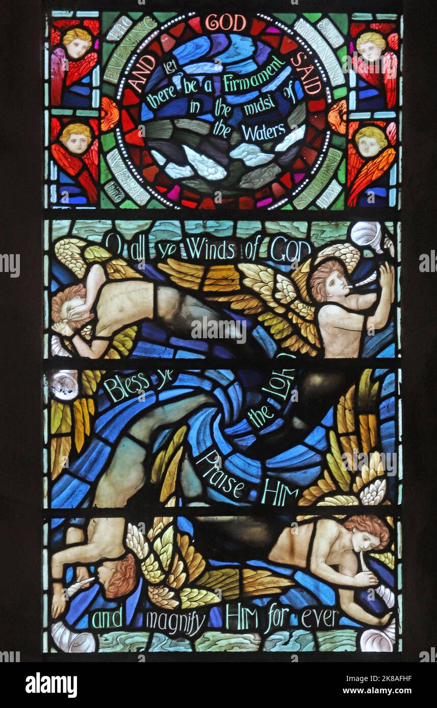 A stained glass window on the theme of the Benedicite, omnia opera ...