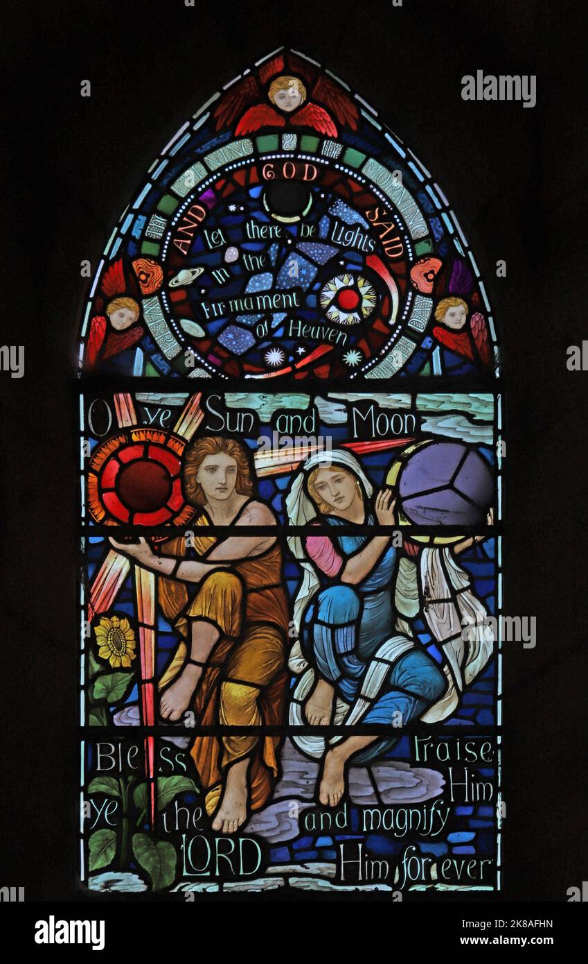 A stained glass window on the theme of the Benedicite, omnia opera ...