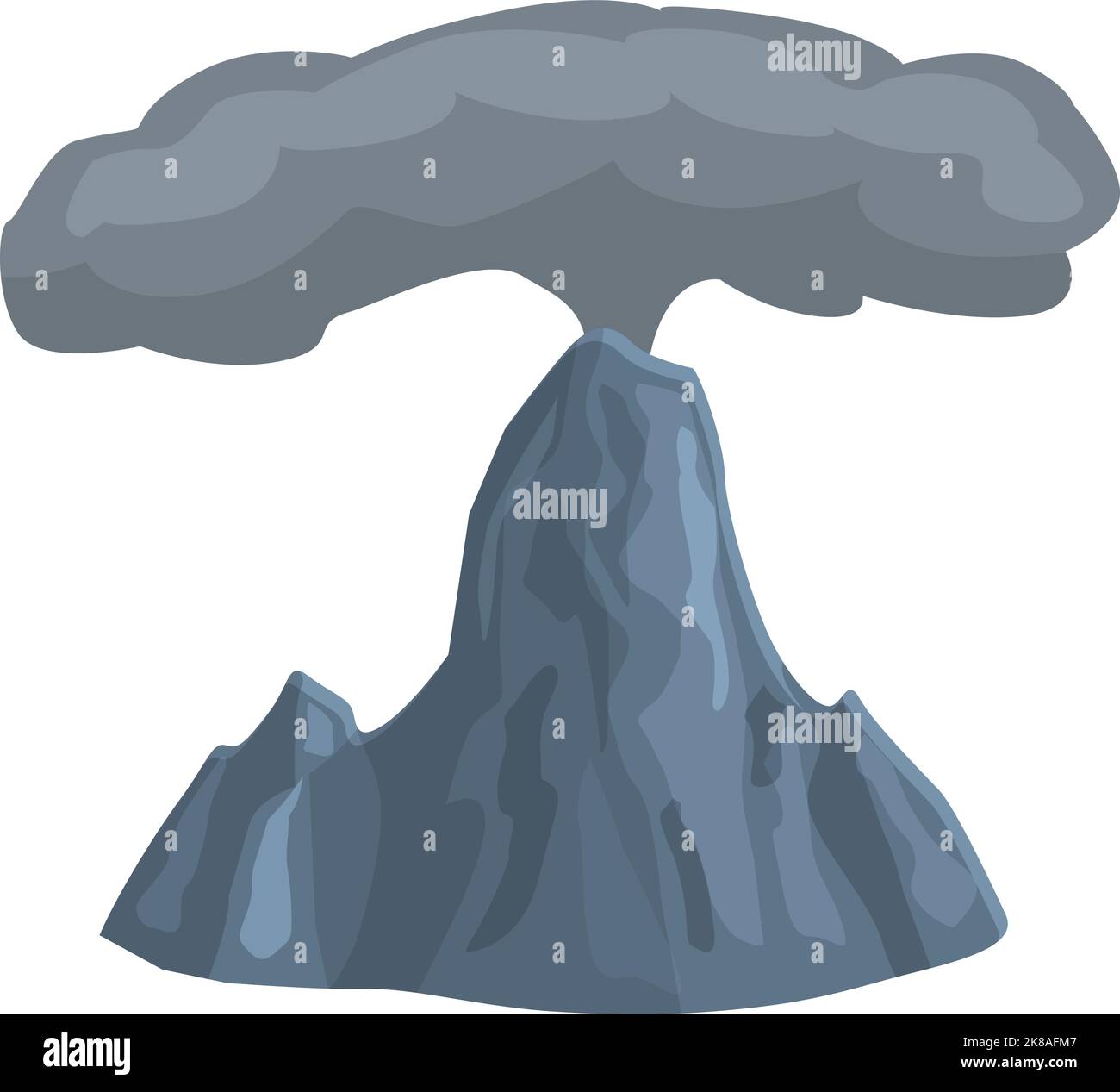 Realistic Cartoon Volcano