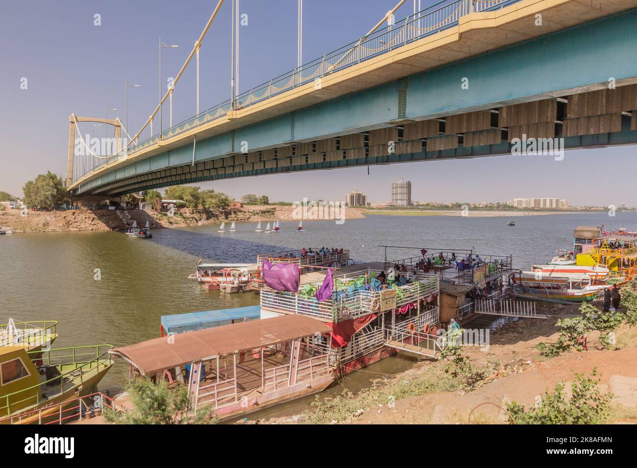 KHARTOUM, SUDAN - MARCH 7, 2019: Tuti island bridge in Khartoum ...