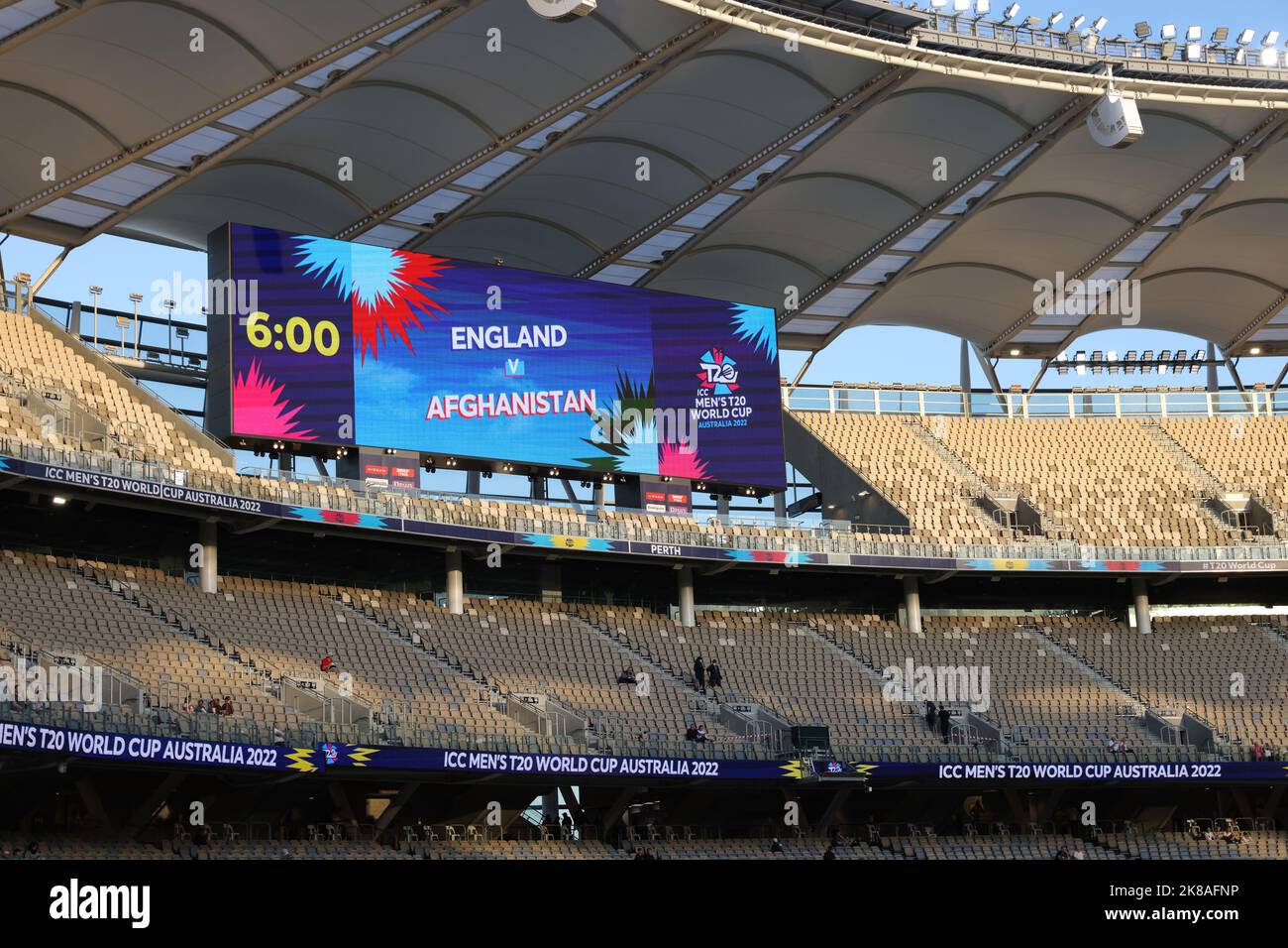 A general view of the Optus Stadium before the ICC Men's T20 World Cup ...