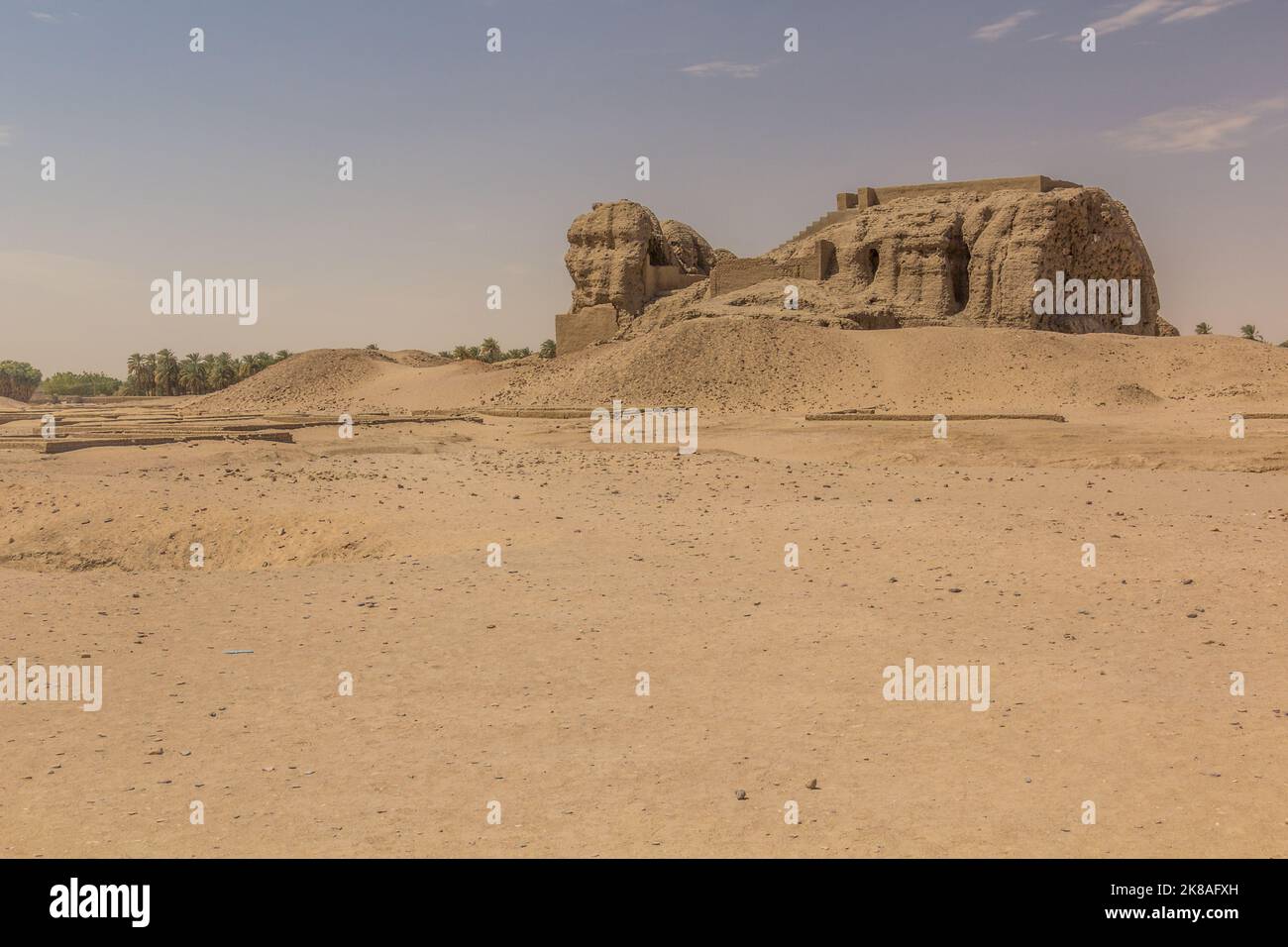 Western Deffufa, adobe temple ruins in the center of the ancient city ...
