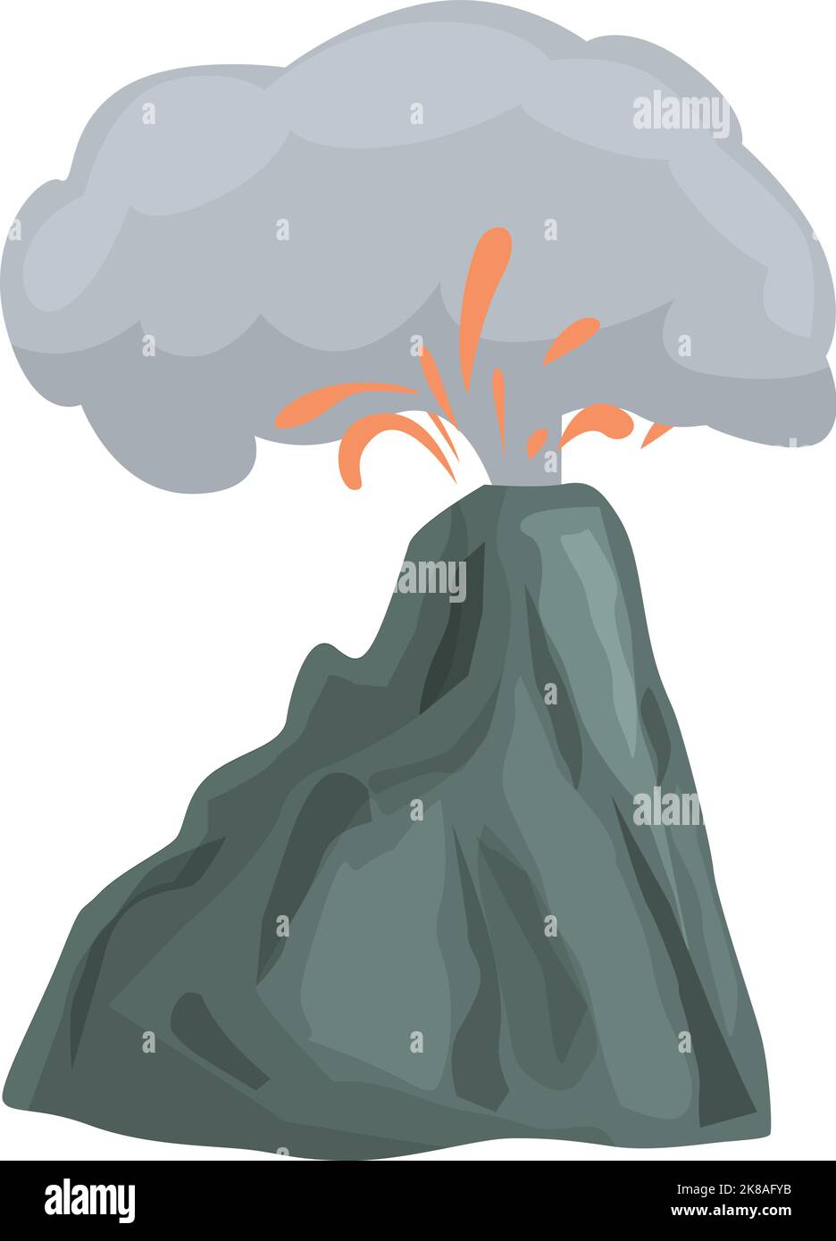Smoke volcano icon cartoon vector. Volcanic eruption. Ash disaster ...