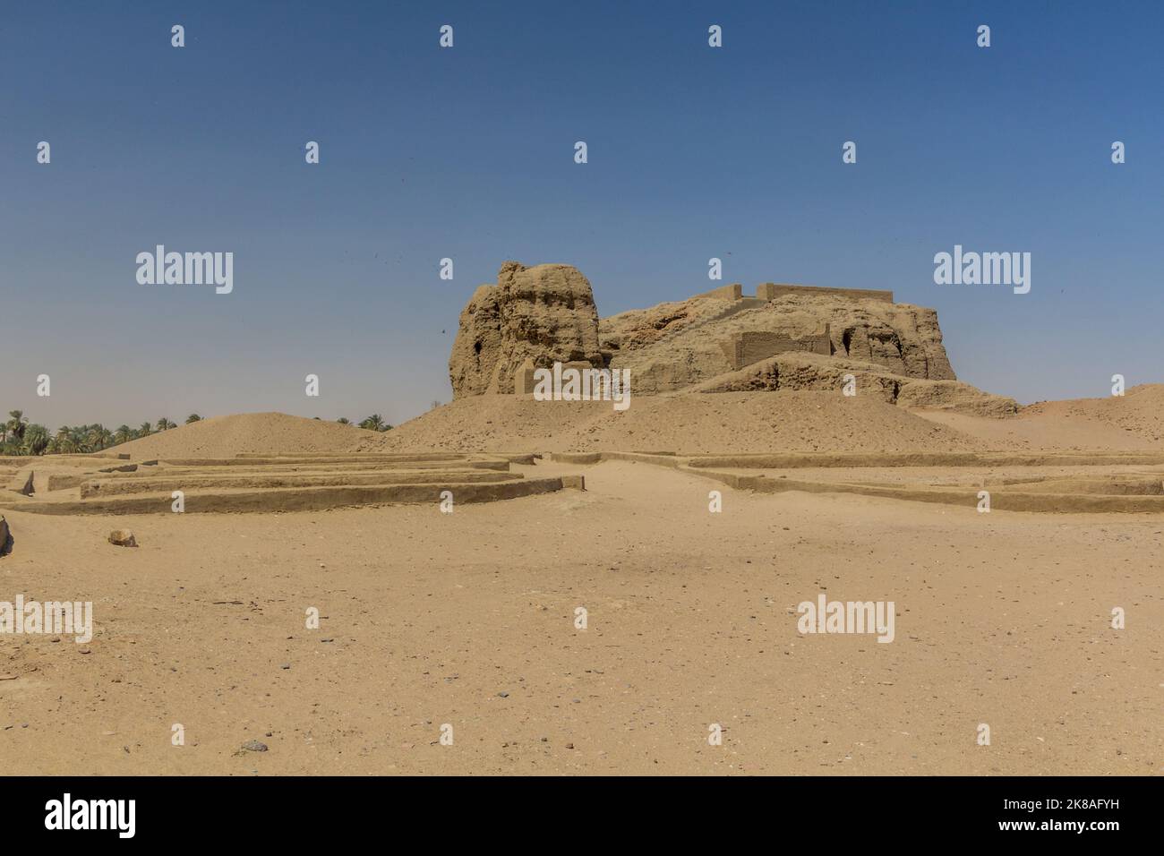 Western Deffufa, adobe temple ruins, and the ancient city Kerma, Sudan ...