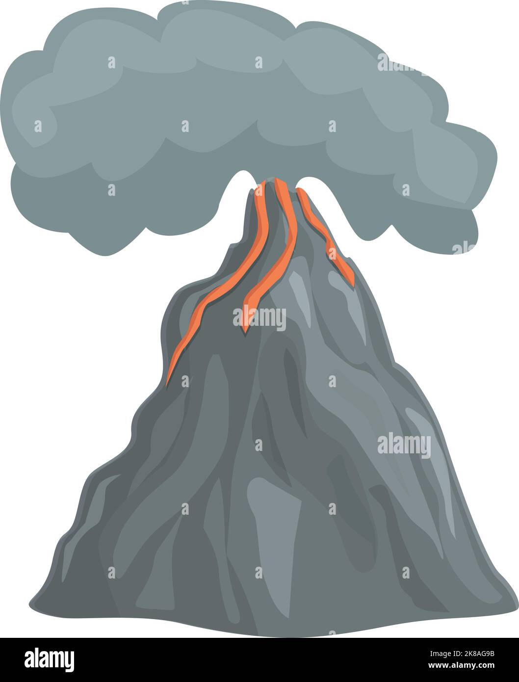 Volcano exploding icon cartoon vector. Volcanic eruption. Lava ...