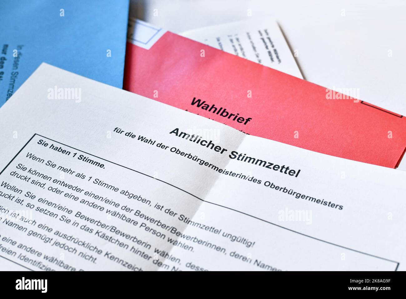 Heidelberg, Germany - October 2022: German ballot paper for mayoral ...