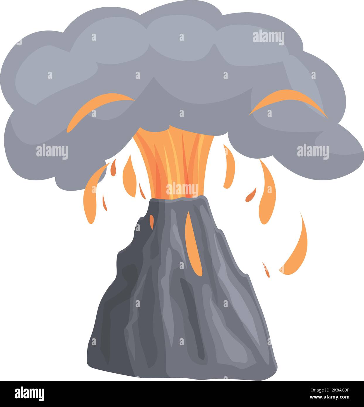 Geology volcano icon cartoon vector. Volcanic eruption. Smoke island Stock Vector Image & Art ...